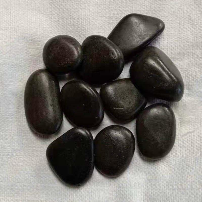 black polished pebbles-natural river stone-aqualium pebbles