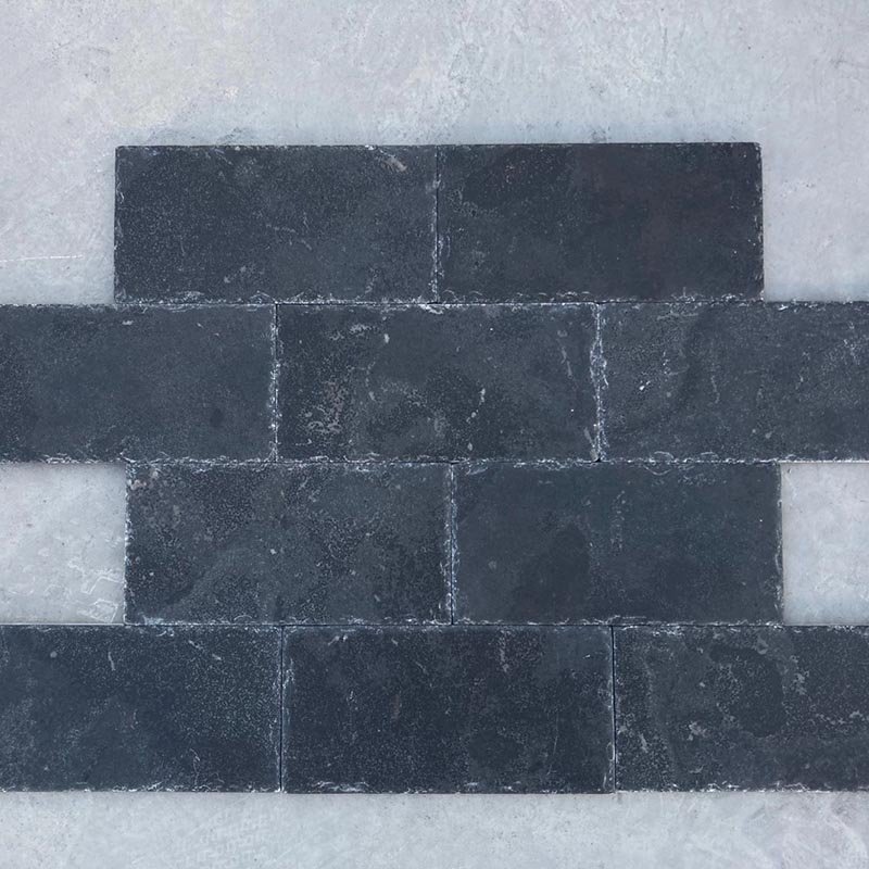 blue limestone-tumbled tiles