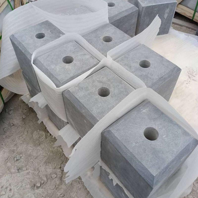 parking stone, blue limestone base bloc with hole,bluestone bollard ...