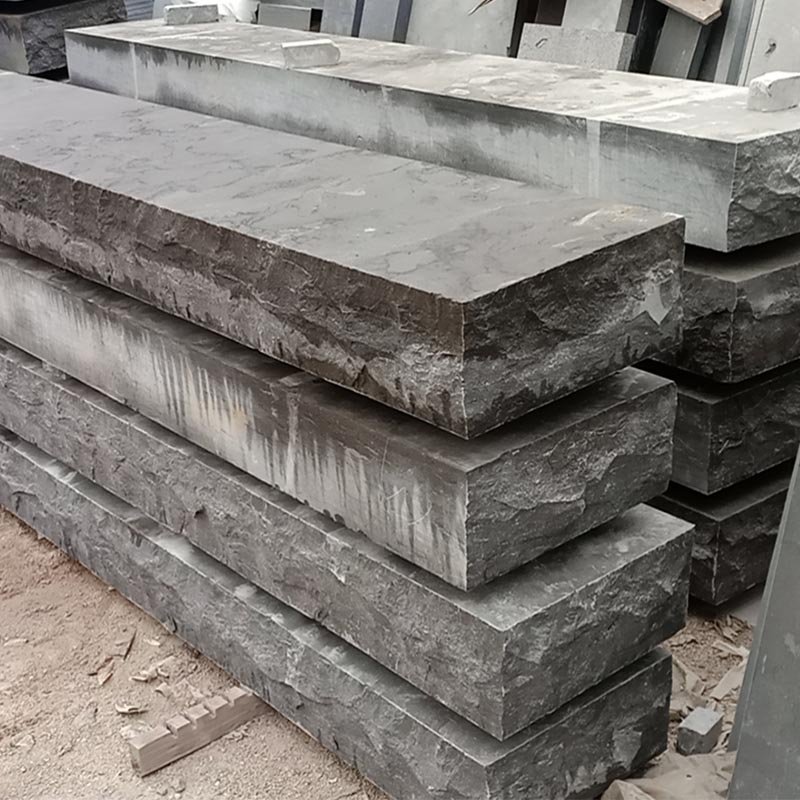 Blue stone stair treads outdoor natural split China blue limestone ...